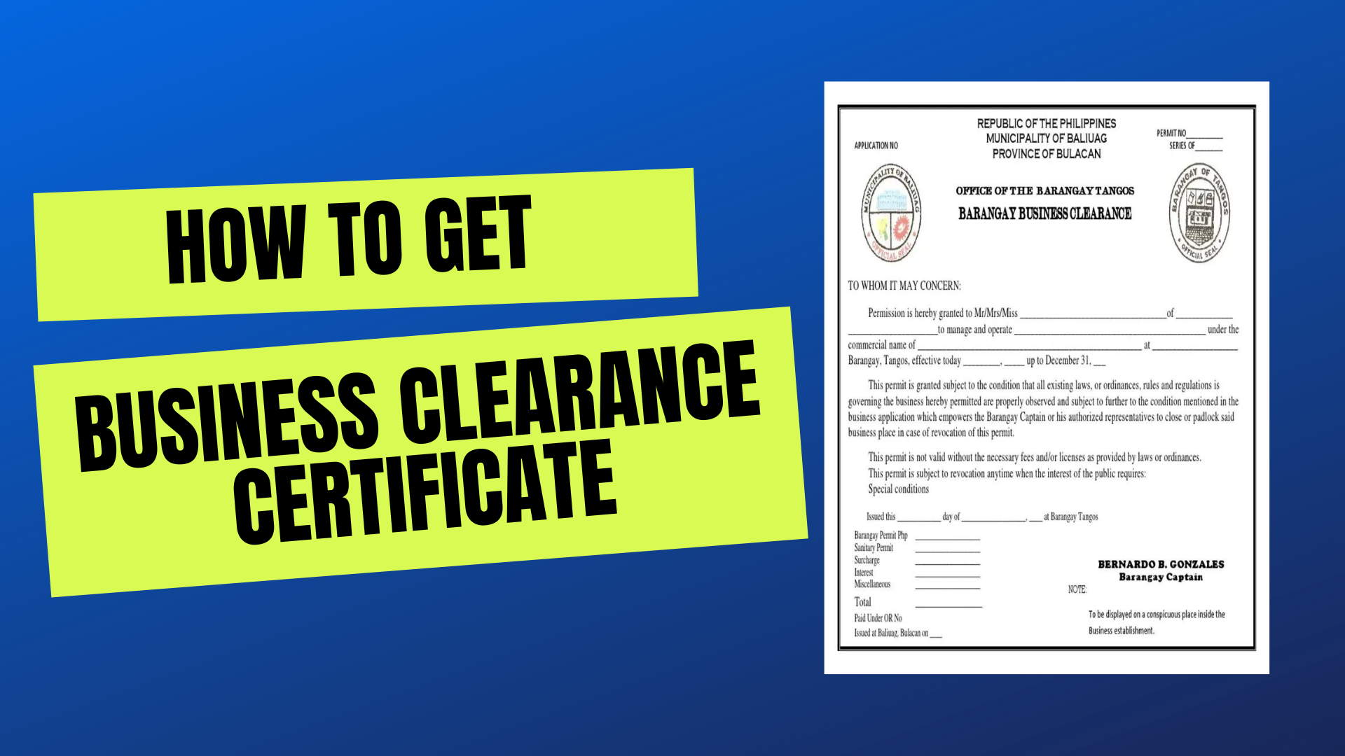 Business Clearance Certificate